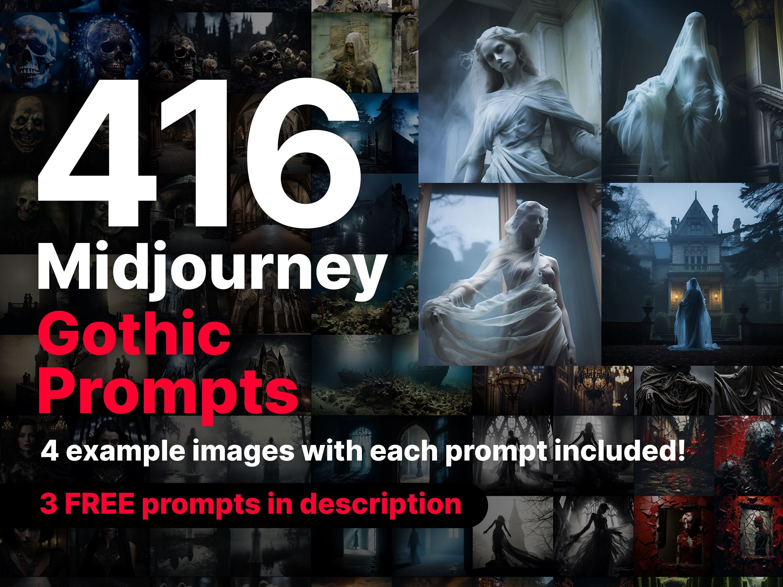 412 Midjourney Prompts for Gothic Ai Art Prompts Best - Etsy Hong Kong