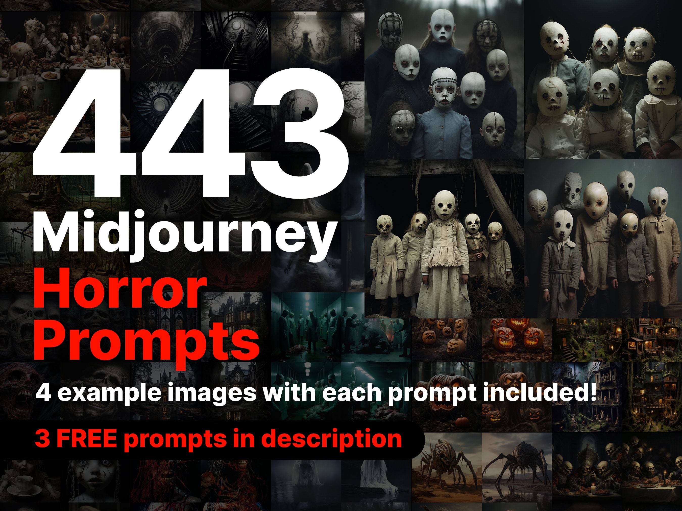 443 Midjourney Prompts for Horror Ai Art Prompts Best - Etsy Australia