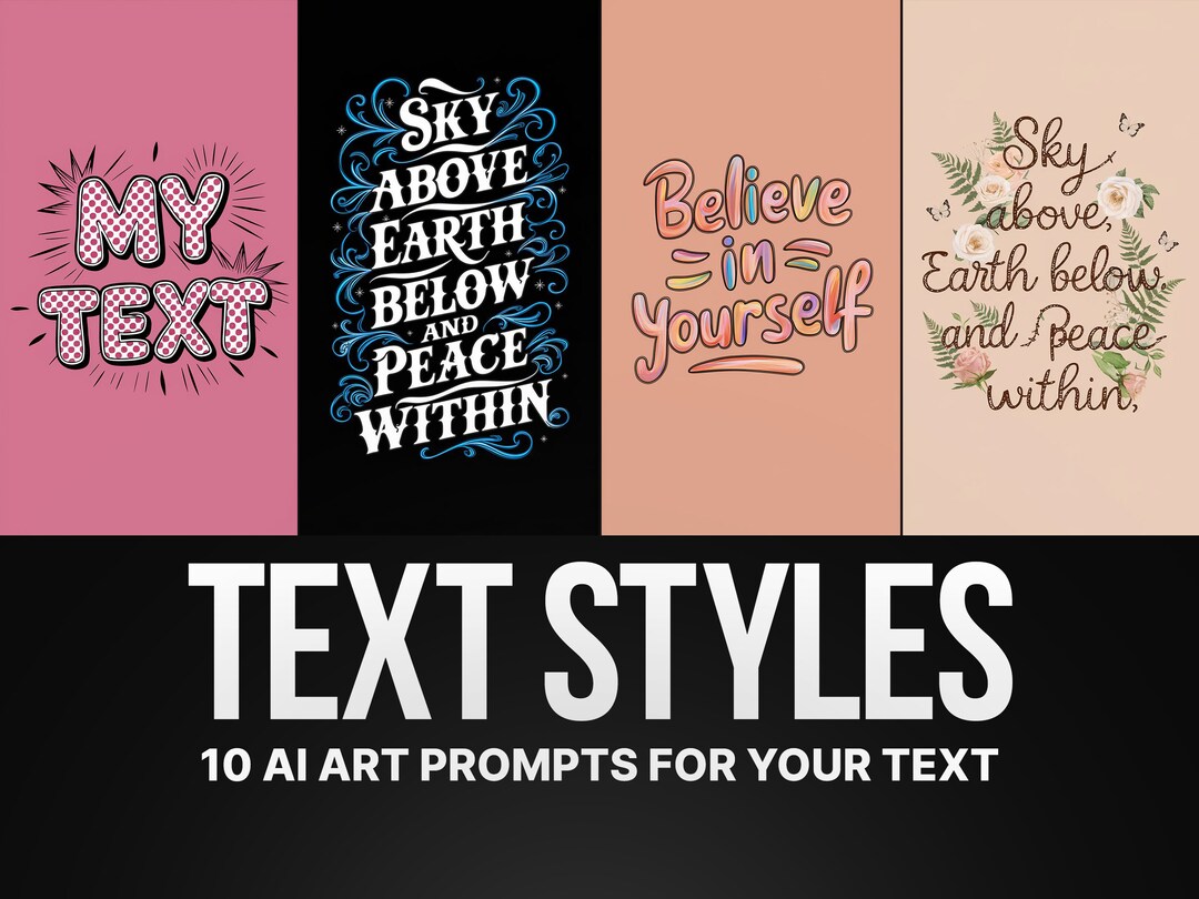 10 Text Style AI Art Prompts for Ideogram | Midjourney, DALL-E, Font ...