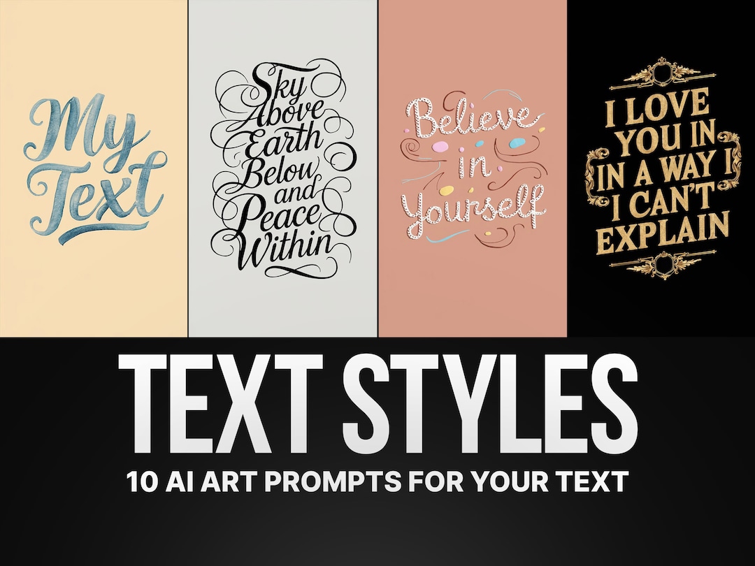 10 Text Style AI Art Prompts for Ideogram Midjourney, DALL-E, Font ...