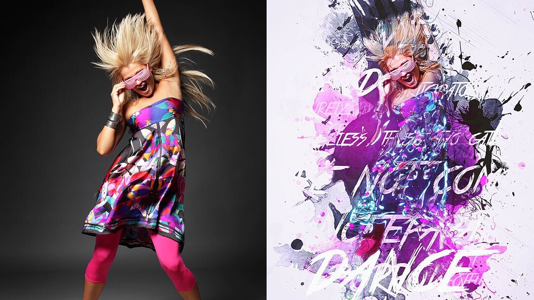 Color Splash Photoshop Action Automatically Create Grungy Artwork From ...