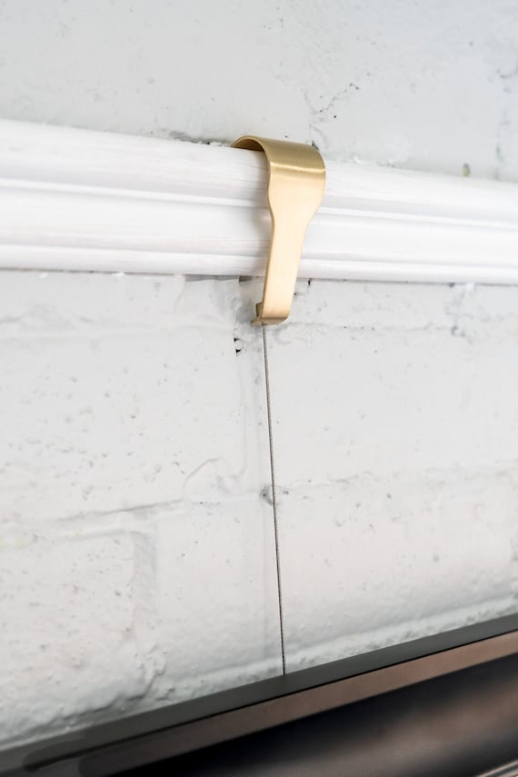 Brushed Brass Picture Rail Hook & Hanger Set - Etsy