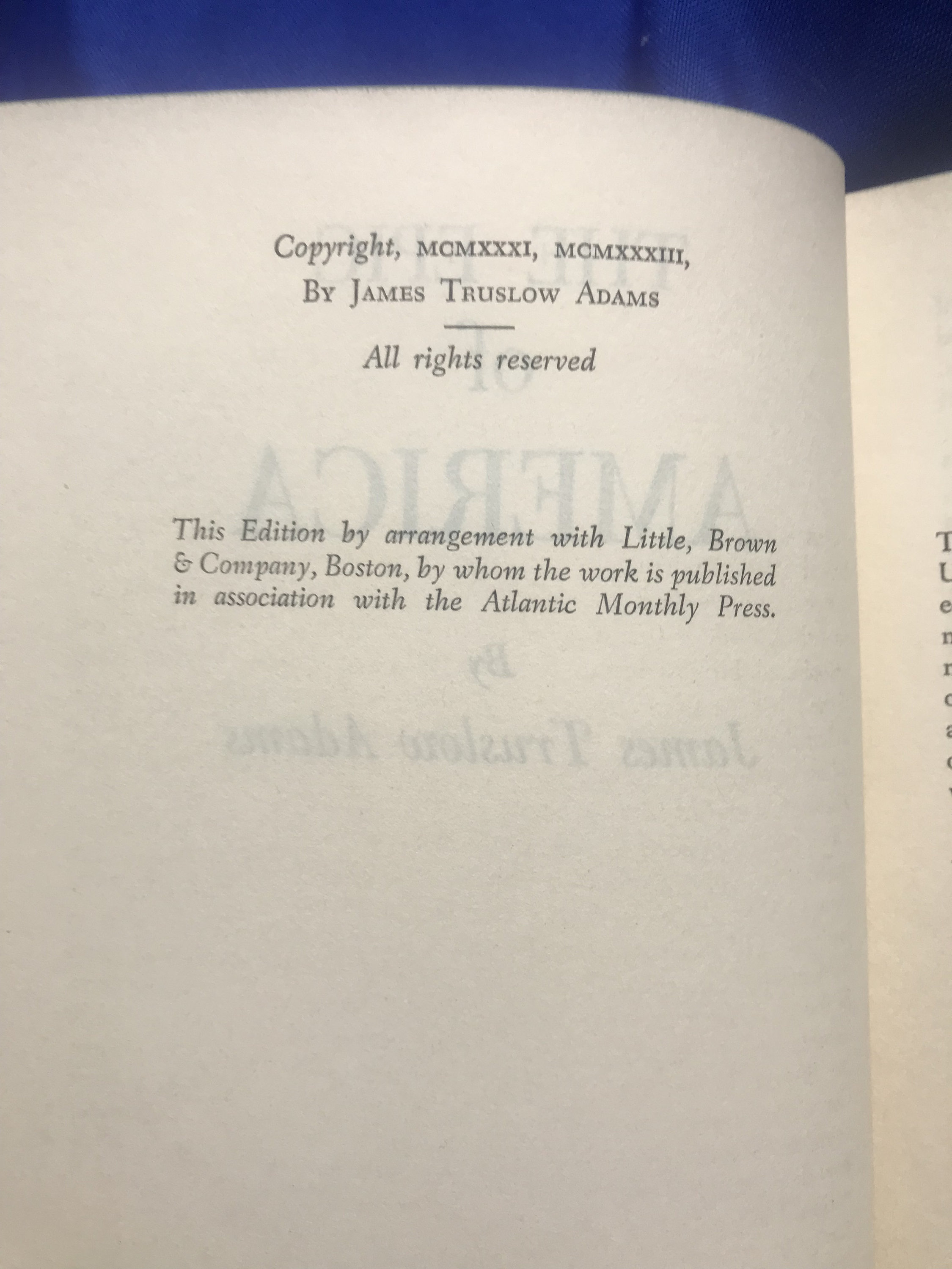 James Truslow Adams "the Epic of America" Garden City 1931 - Etsy