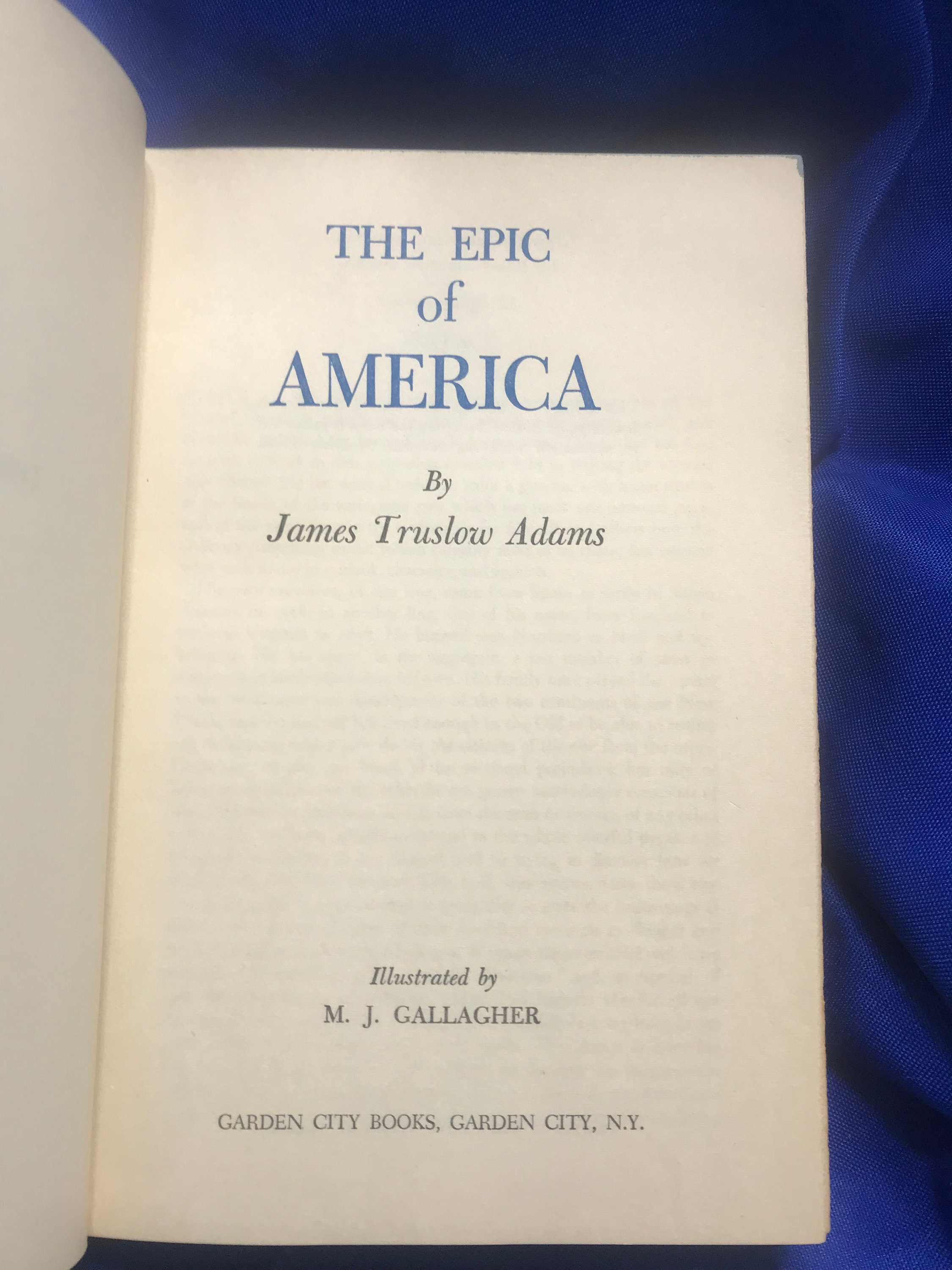 James Truslow Adams "the Epic of America" Garden City 1931 - Etsy