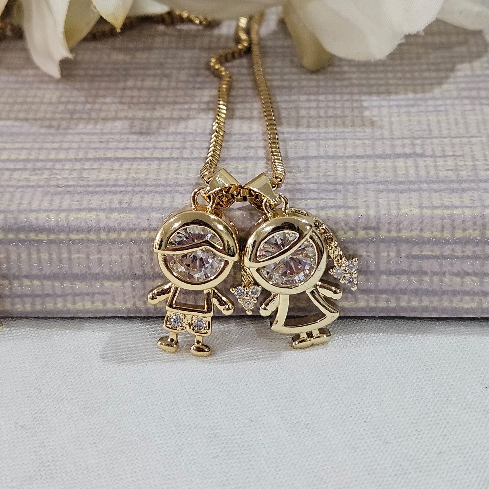 Boy and Girl Charm Necklace, Mother's Day Gift, Grandma Gift, Family ...