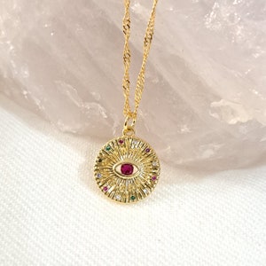 Good Luck Eye Necklace, Gold Evil Eye Necklace, Protection Jewelry, Eye ...