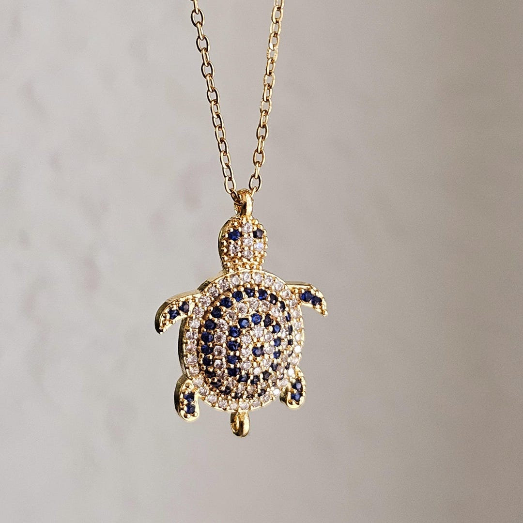 18k Gold Filled Turtle Necklace, Minimalist Dainty Turtle Necklace for ...