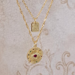 Good Luck Eye Necklace, Gold Evil Eye Necklace, Protection Jewelry, Eye ...