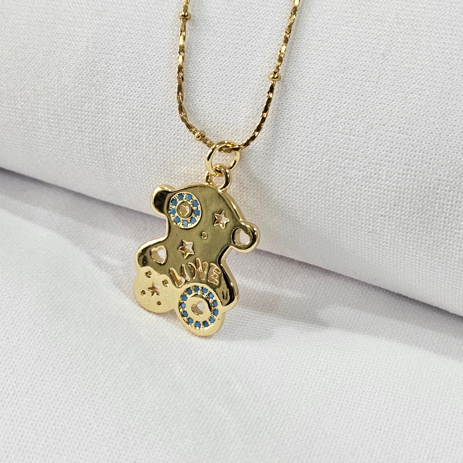 Delicate Gold-filled Teddy BEAR Necklace, Gold BEAR Charm Pendant ...