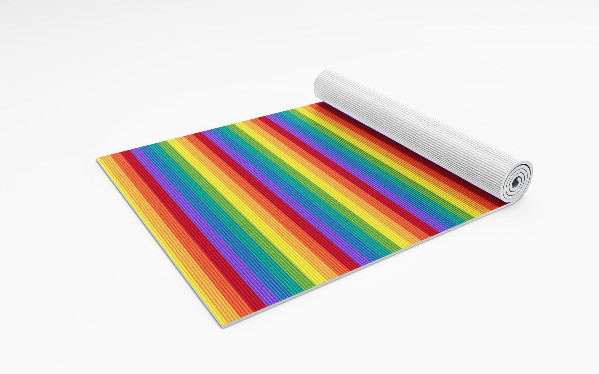Rainbow Stripe Foam Yoga Mat, LGBTQIA Gay Pride Gym and Pilates Mat ...