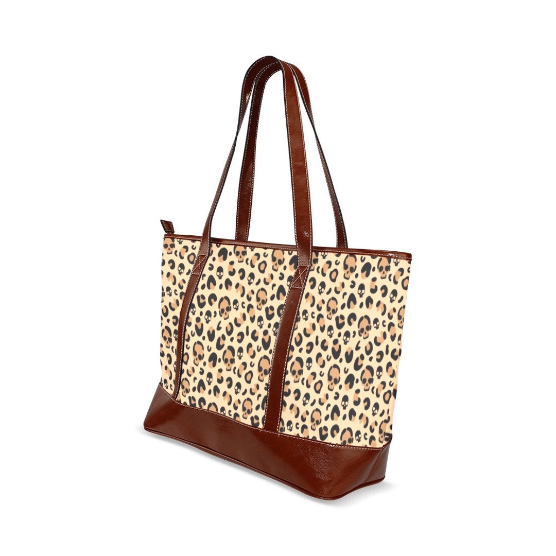 Skull Leopard Print Extra Large Tote Purse Animal Print - Etsy