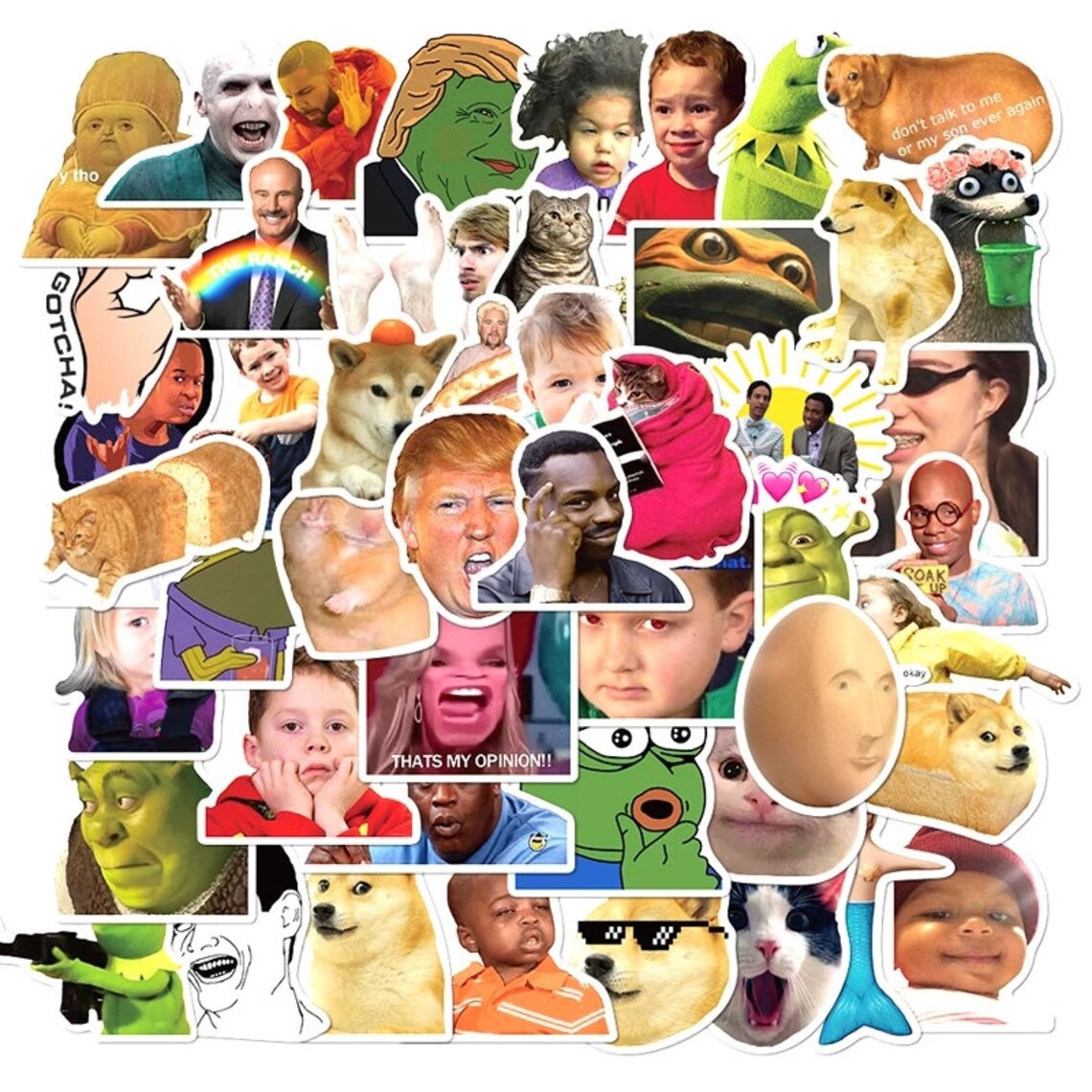 50 Pack of Meme Stickers | Etsy