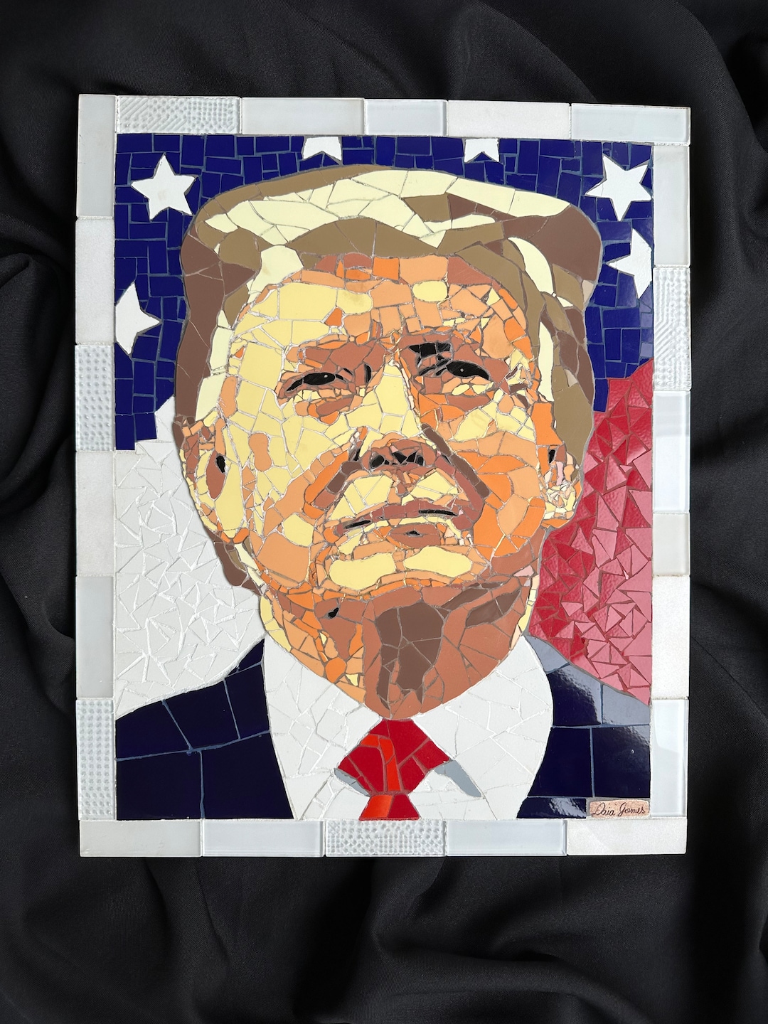 Former President TRUMP Mosaic Portrait, Handmade Portrait. Mosaic ...