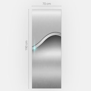 Futuristic Metal Texture Refrigerator Decal, Gray Fridge Wrap Sticker ...