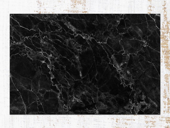 Black Marble Natural Vinyl Mat Black Vinyl Floor Mat White | Etsy