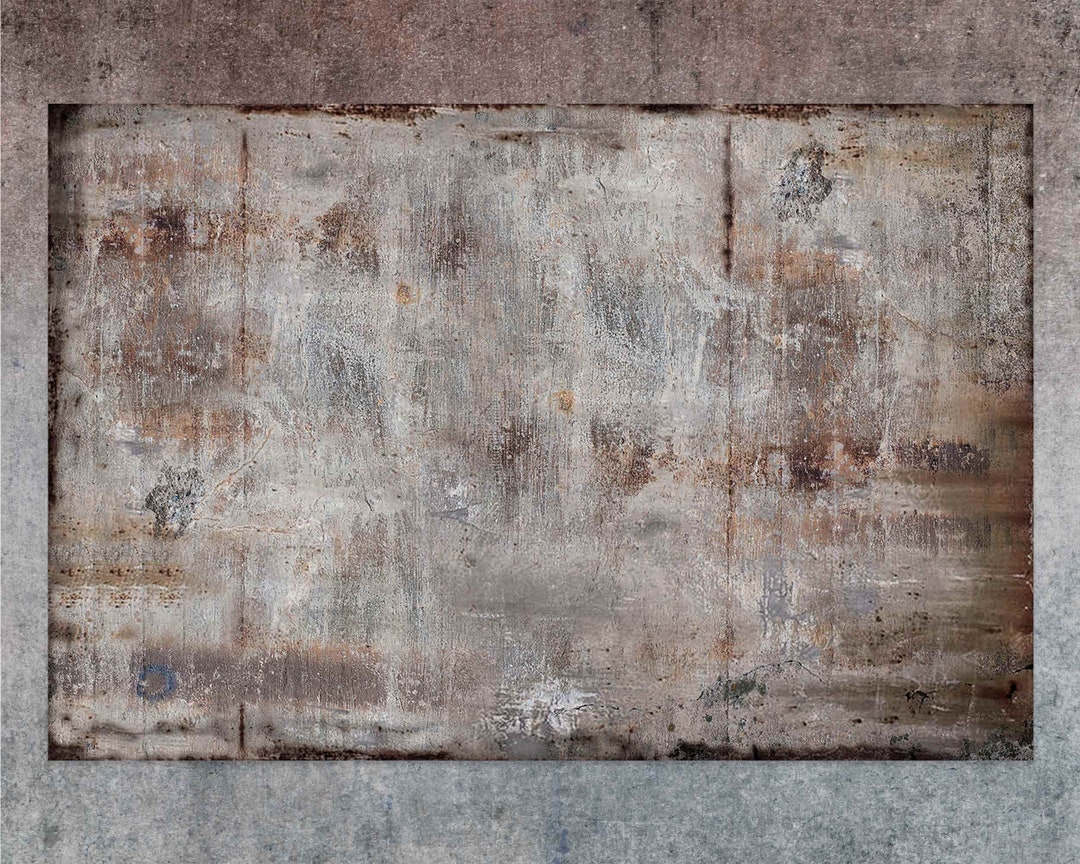 Old Brown Rusty Concrete Slab Vinyl Floor Mat, Solid Vinyl Rug, Brown ...