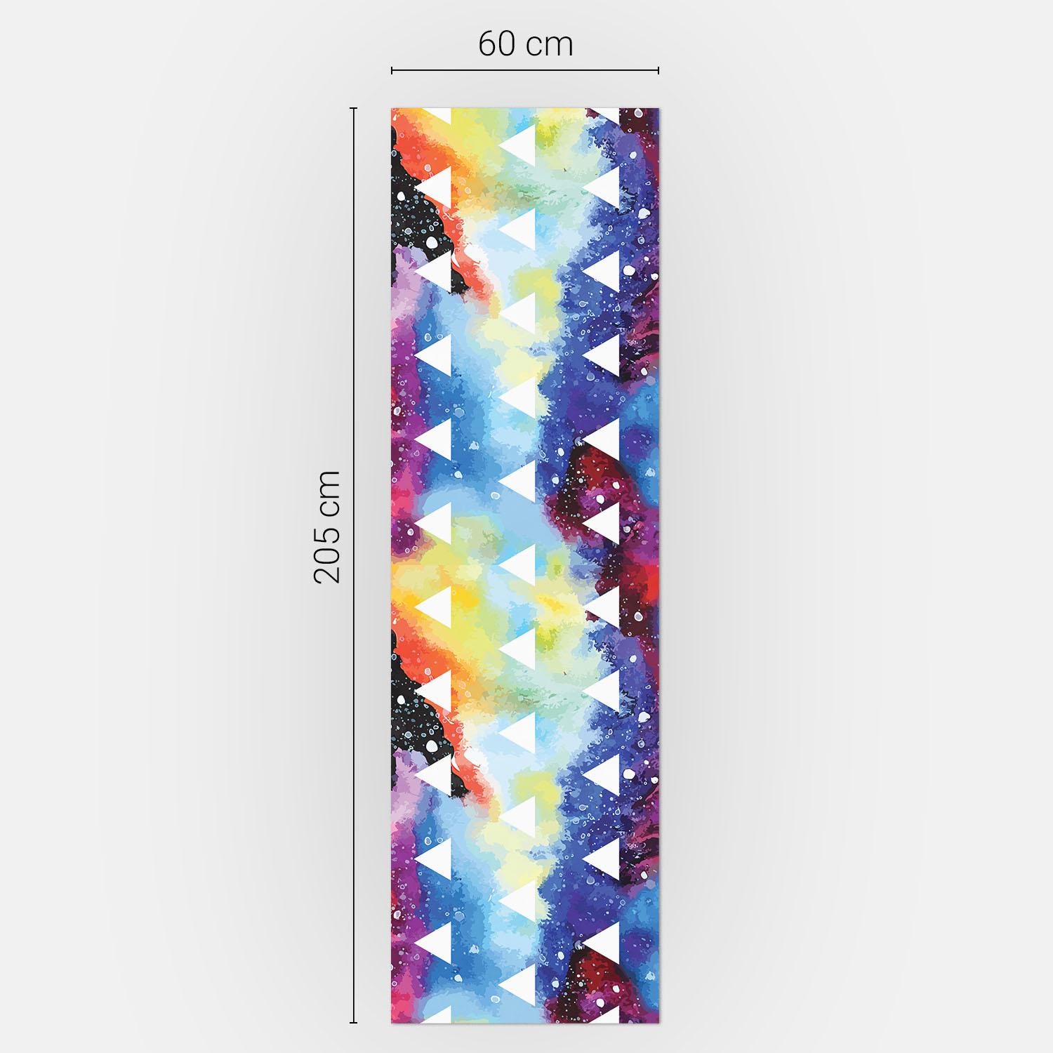 Triangles on A Watercolor Background Refrigerator Wrap, Blue Fridge ...