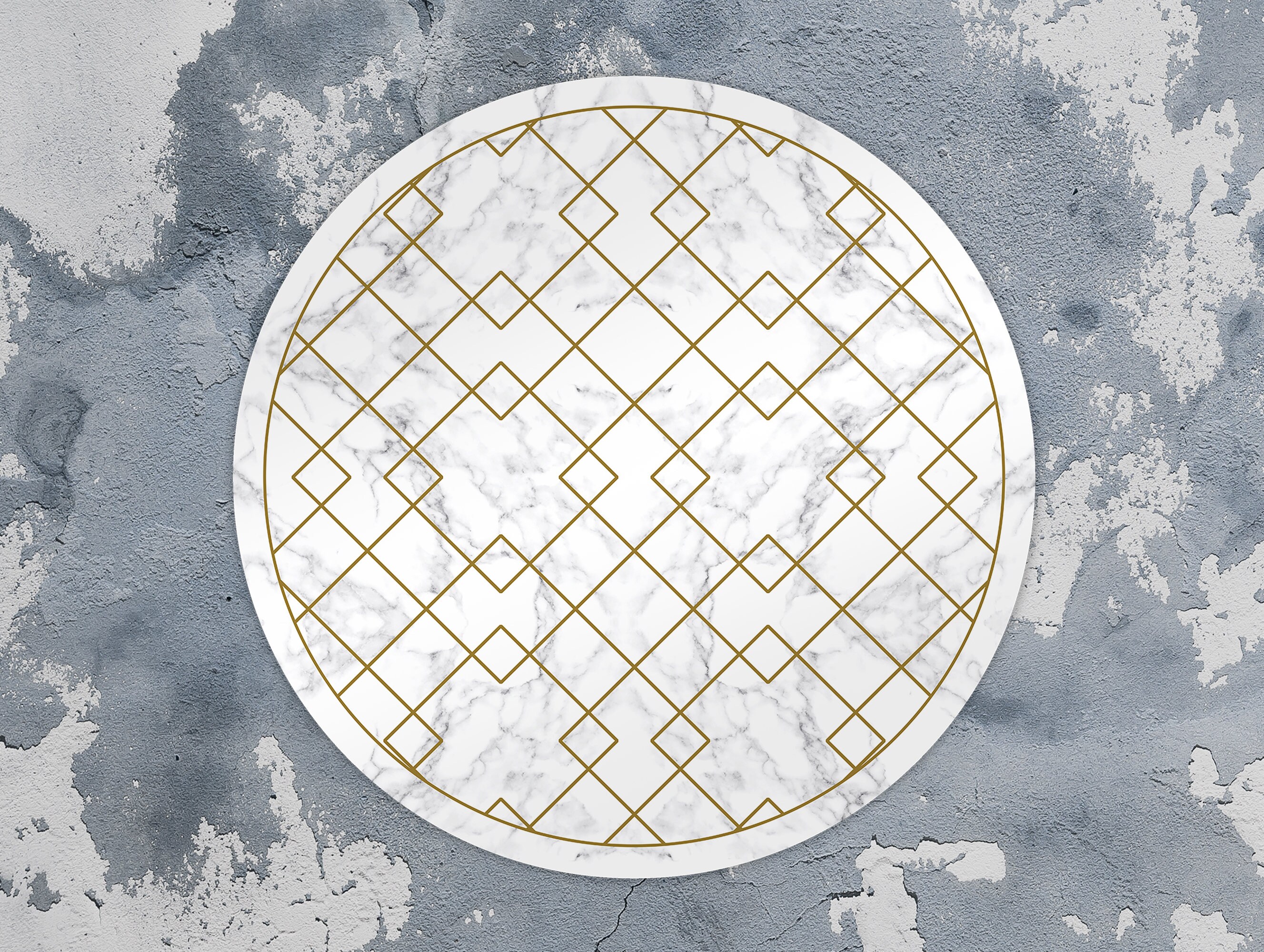 Fitzgerald Round Rug Round Vinyl Mat Marble Vinyl Floor Mat - Etsy UK