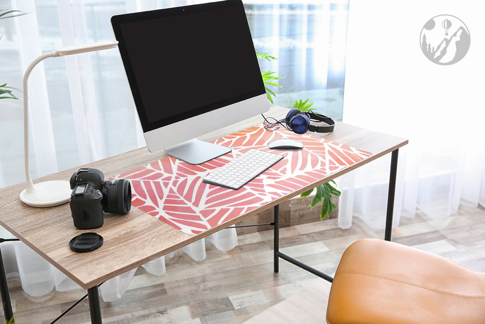 Pink Geometric Leaf Desk Pad White Keyboard Mat Pink Desk - Etsy