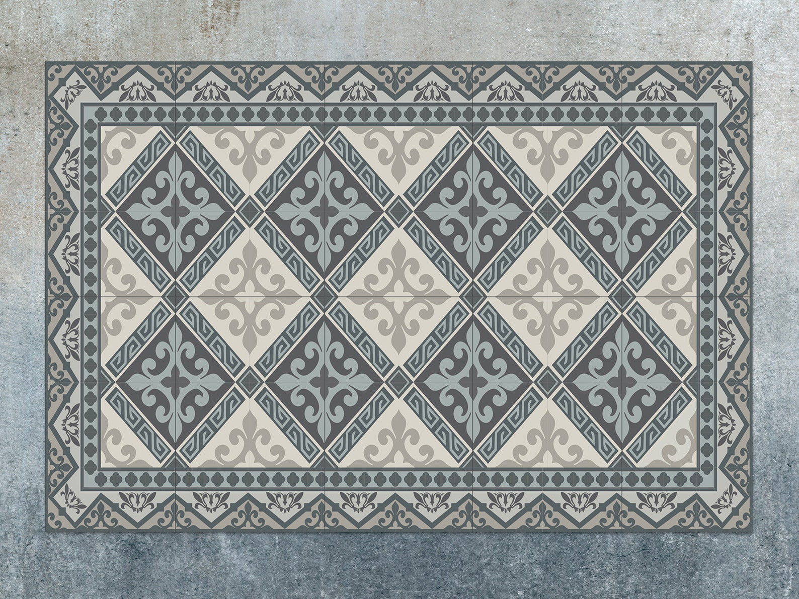 Pattern Gothic Vinyl Mat Blue Vinyl Floor Mat Gray Vinyl | Etsy