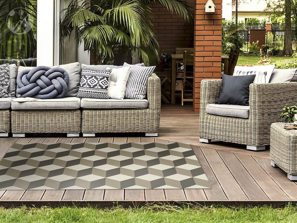 Olive Optical Illusion Vinyl Floor Mat Geometric Vinyl Mat | Etsy