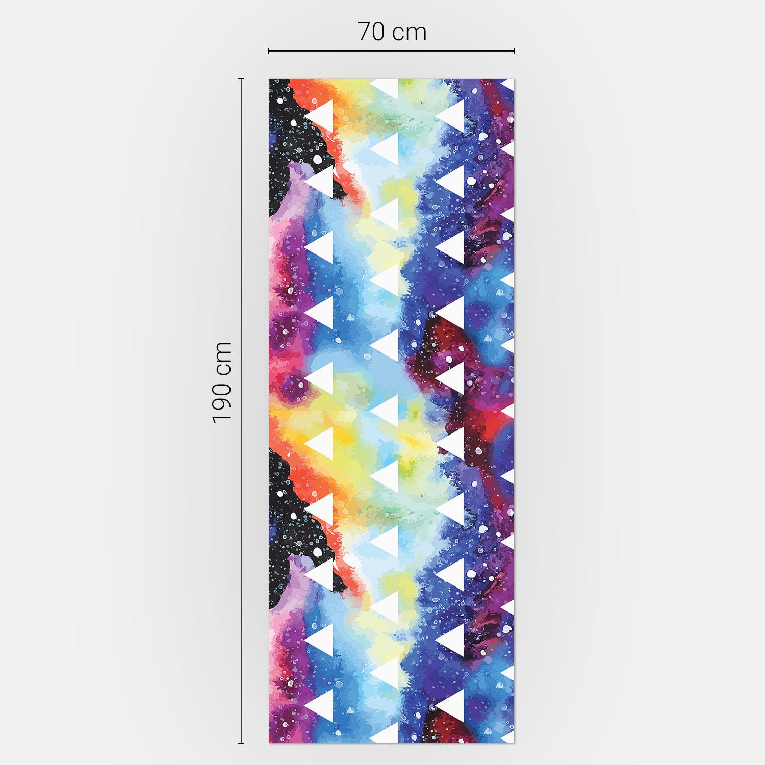 Triangles on A Watercolor Background Refrigerator Wrap, Blue Fridge ...