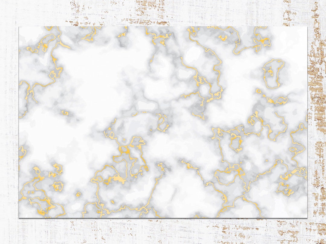 Marble Abstract Golden Vinyl Mat, Gold Vinyl Floor Mat, White Vinyl Rug ...