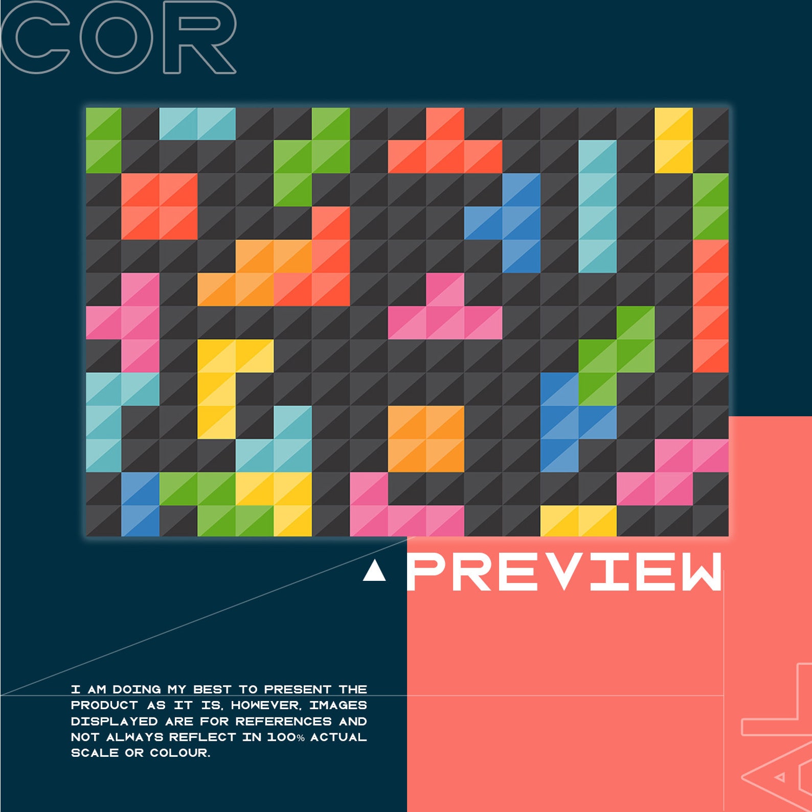 Colorful Tetris Game Vinyl Mat, Blue Vinyl Floor Mat, Orange Vinyl Rug ...