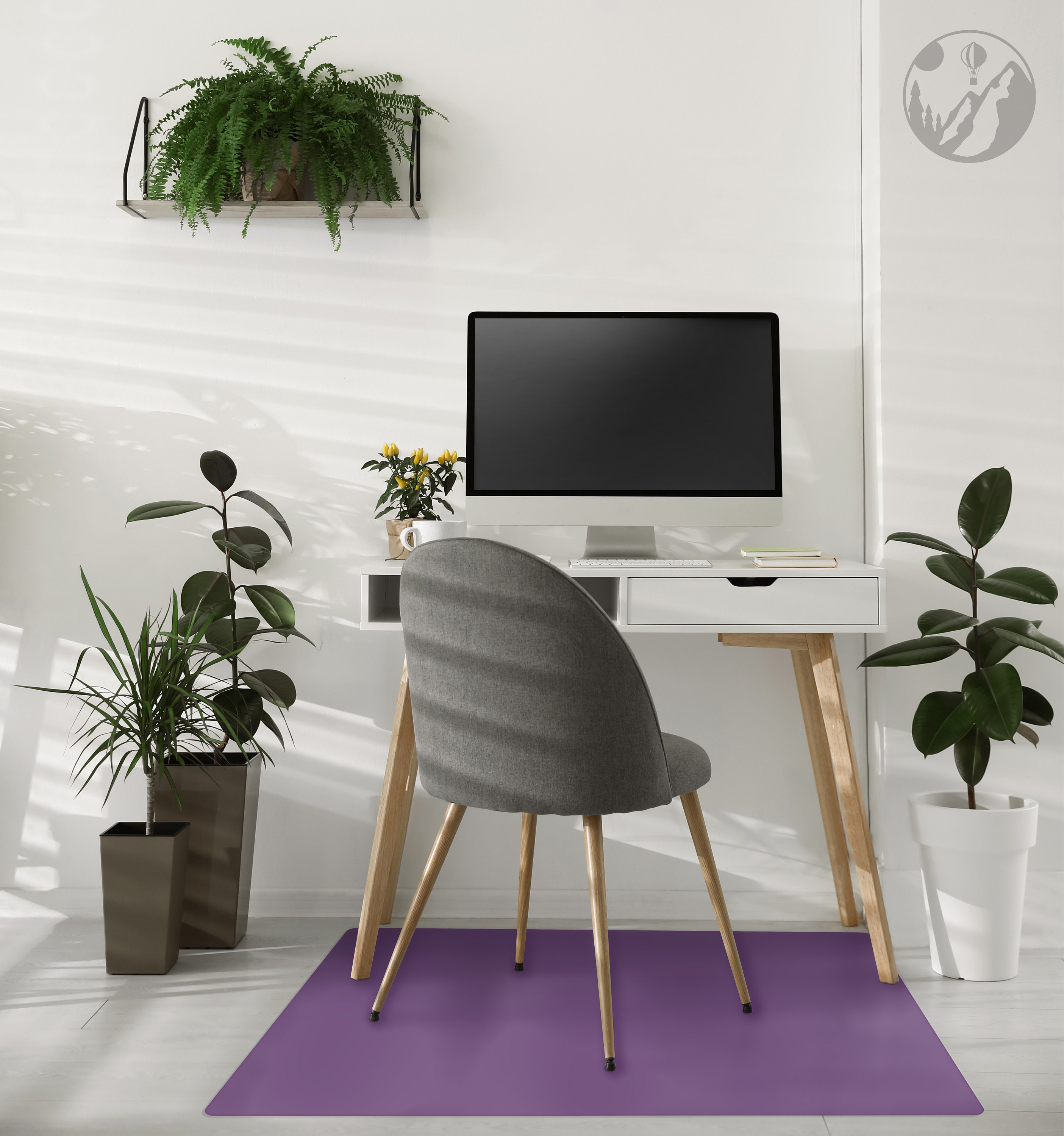 Dark Purple Chair Mat Purple Splat Mat Purple Protective | Etsy