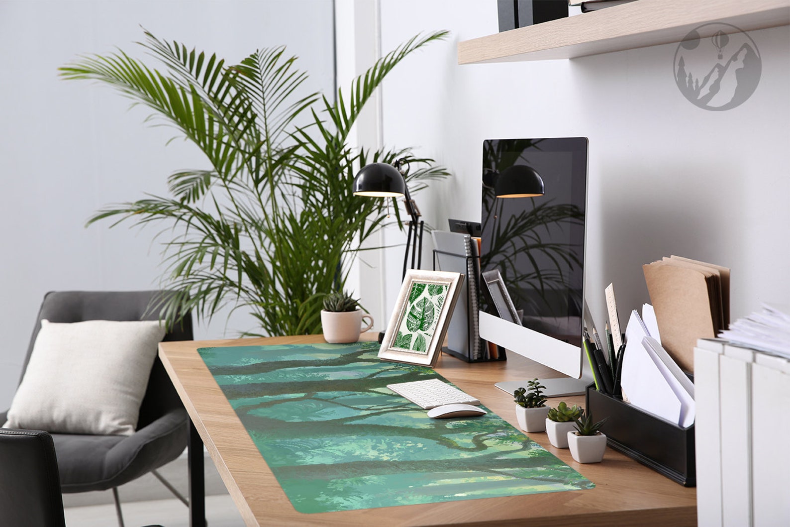 Inside Forest Desk Pad Green Desk Blotter Brown Keyboard - Etsy