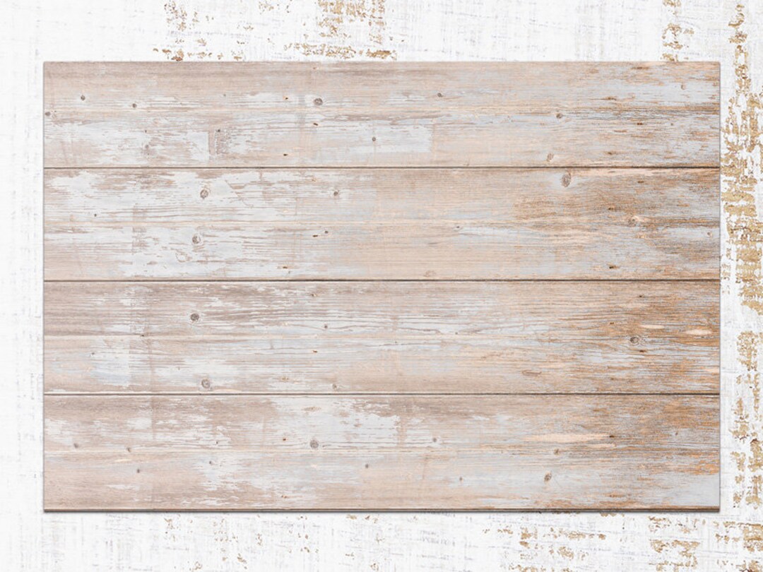 Retro Shabby Painted Wood Vinyl Mat, Bronze Vinyl Floor Mat, White ...