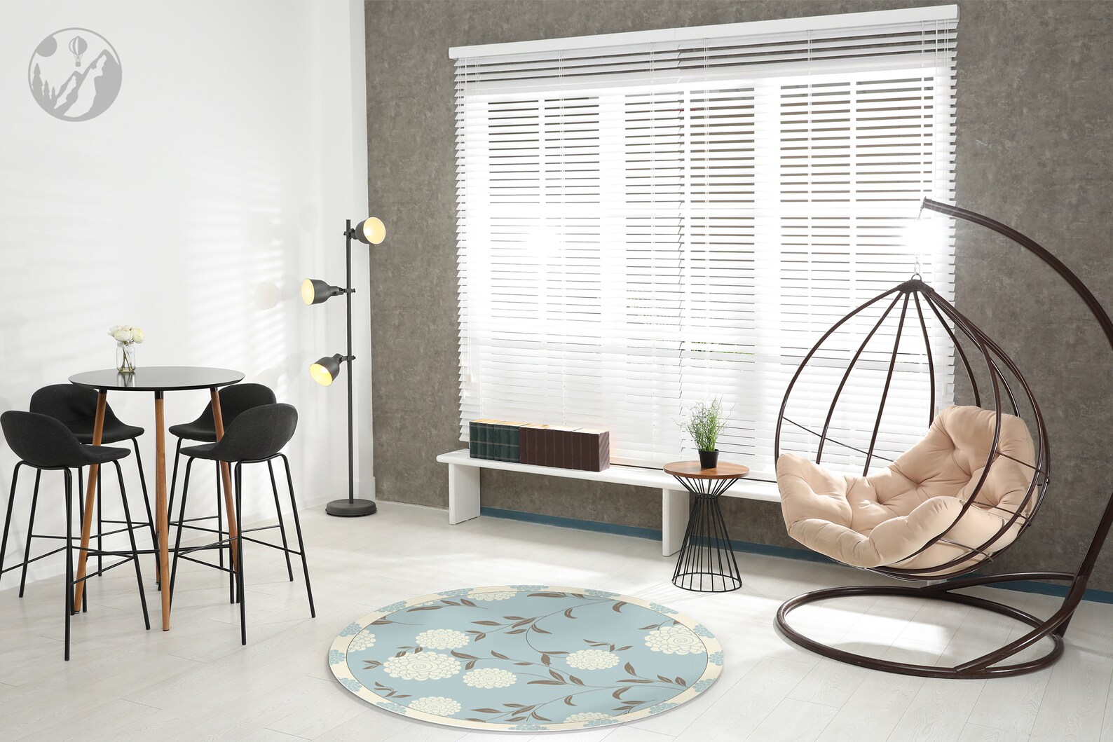 Heirloom Vinyl Floor Mat Round Vinyl Mat Flowery Vinyl Mat | Etsy