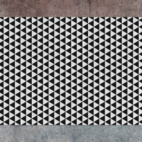 Black and White Triangle Rug - Etsy