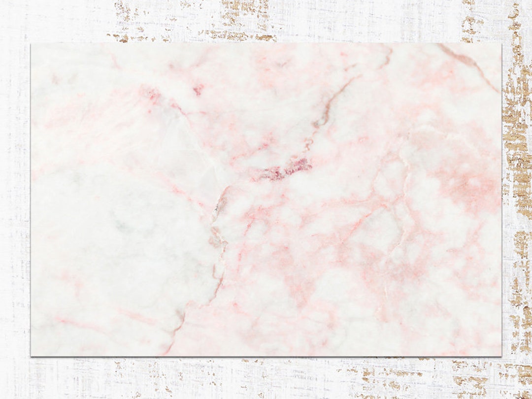 Pink Marble Natural Vinyl Mat, Pink Vinyl Floor Mat, White Vinyl Rug ...