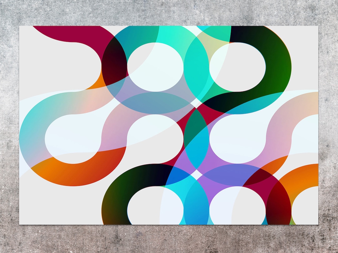 Groovy Colorful Vinyl Mat, Green Linoleum Rug, Blue Vinyl Floor Mat ...