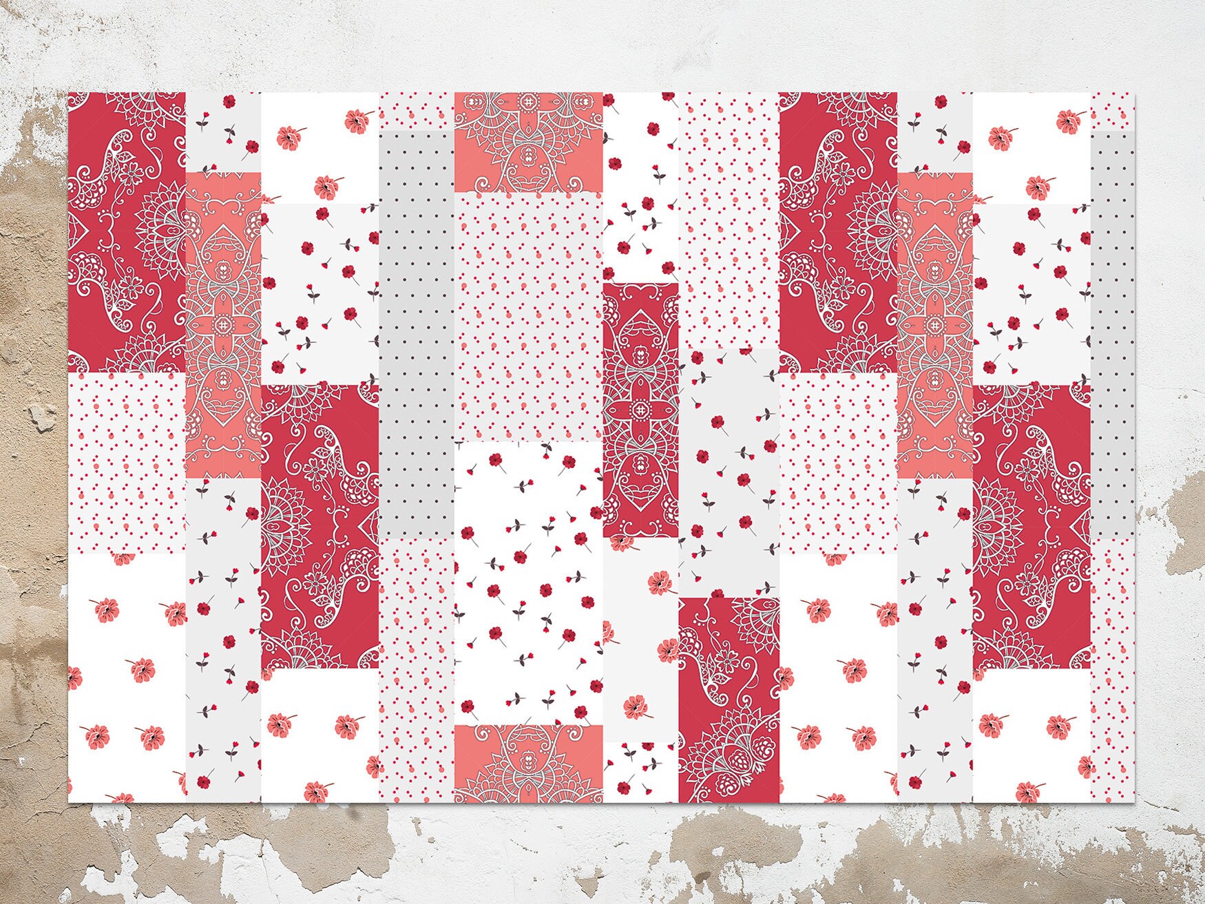 Cute Floral Ornamental Patchwork Vinyl Mat Pink Linoleum Rug - Etsy UK