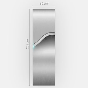 Futuristic Metal Texture Refrigerator Decal, Gray Fridge Wrap Sticker ...