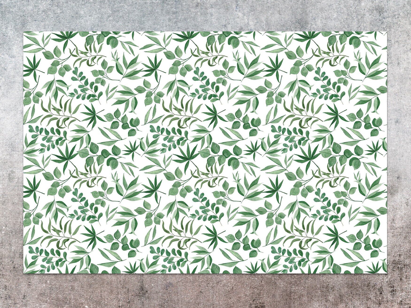 Composition of Green Leaves Vinyl Mat Green Linoleum Rug - Etsy
