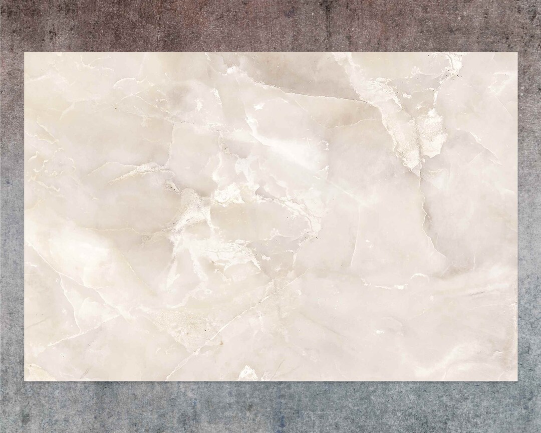Light Creamy Marble Vinyl Mat, Marble Vinyl Floor Mat, Beige and White ...