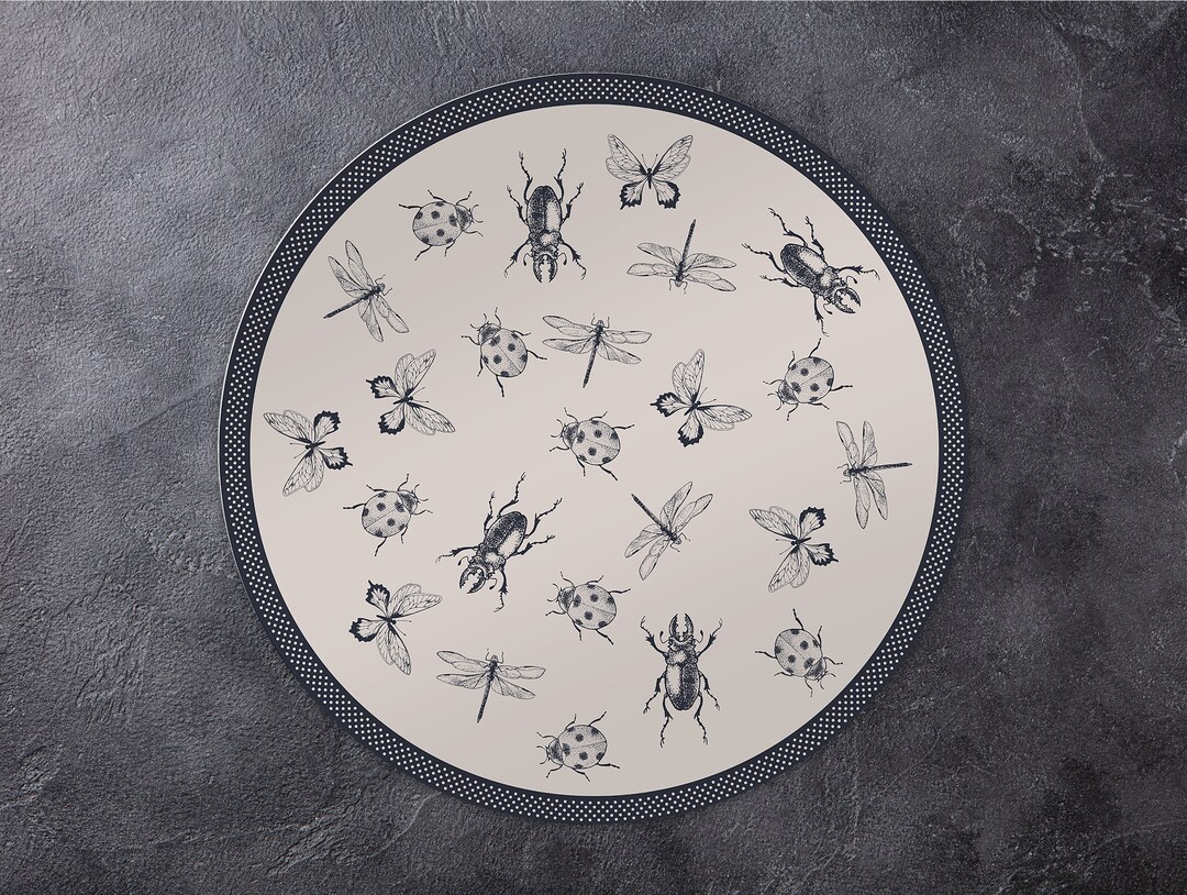 Fabre Vinyl Mat, Round Vinyl Mat, Animal Round Rug, Purple and Pink ...