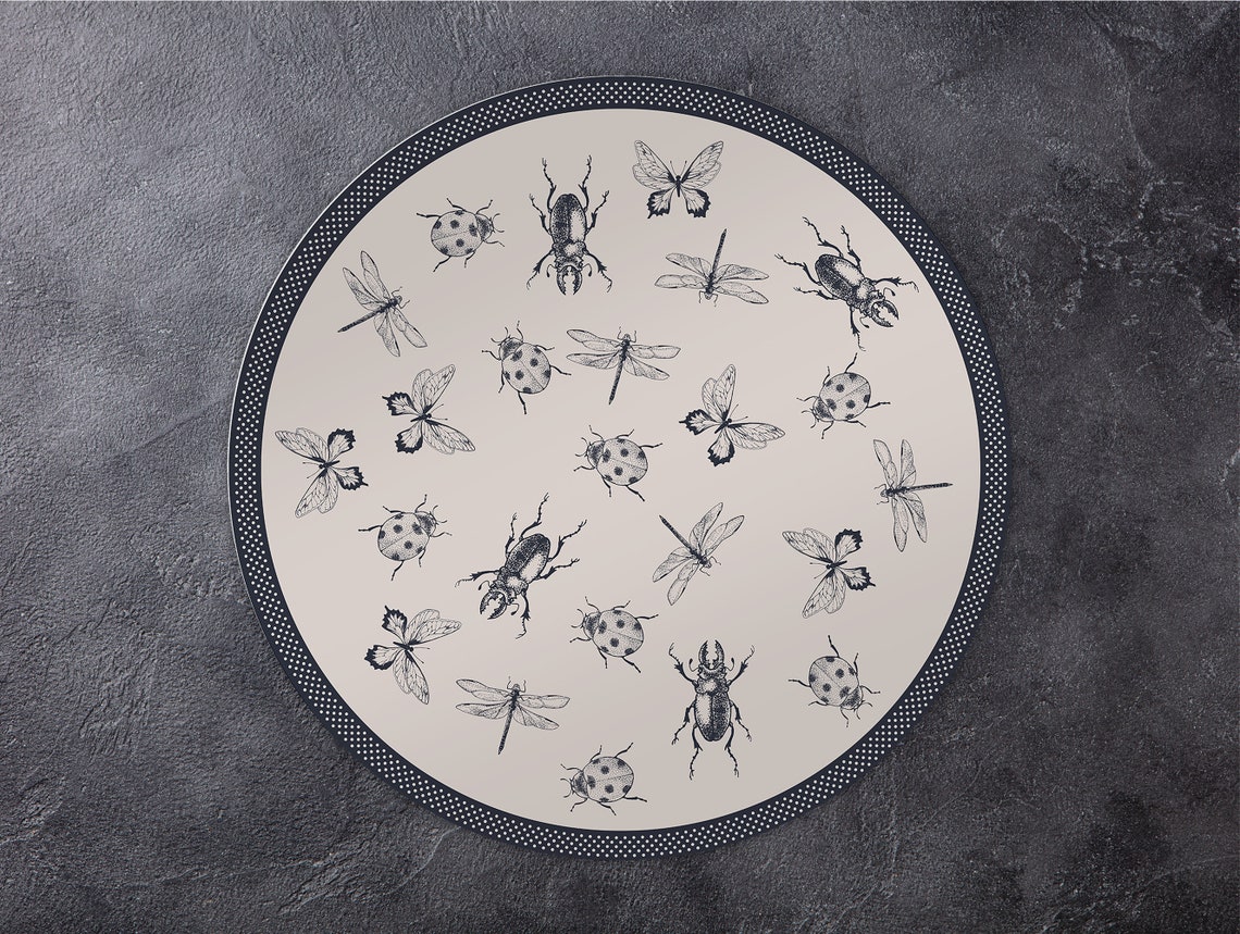 Fabre Vinyl Mat, Round Vinyl Mat, Animal Round Rug, Purple and Pink ...