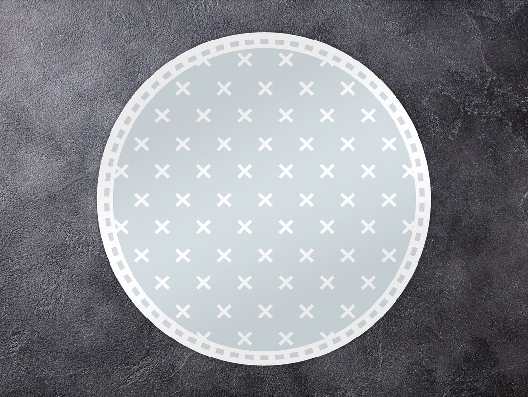 Helsinki Vinyl Mat, Round Vinyl Mat, Geometric Round Rug, Gray and ...