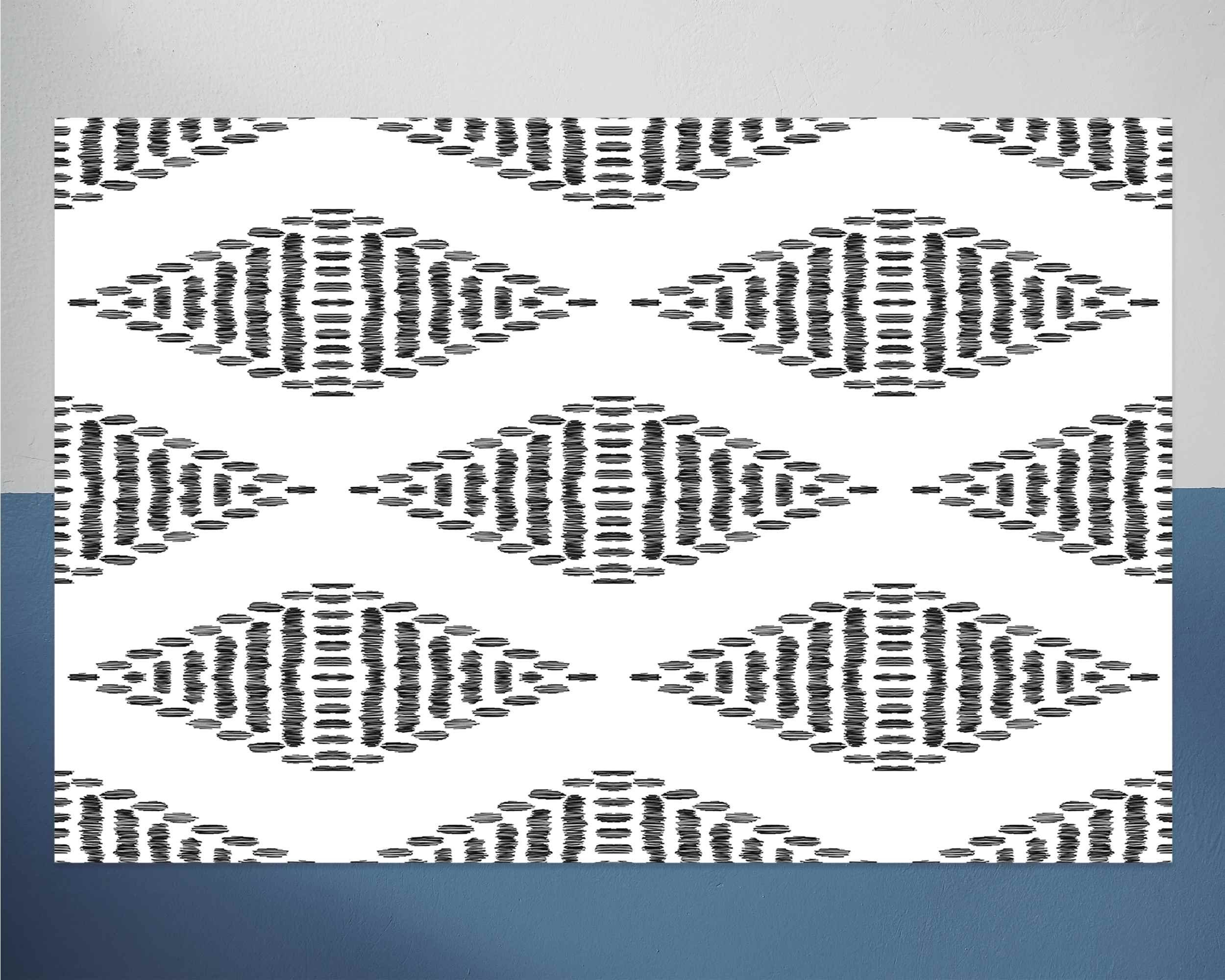 White and Black Diamond Vinyl Floor Mat Geometric Vinyl Floor - Etsy