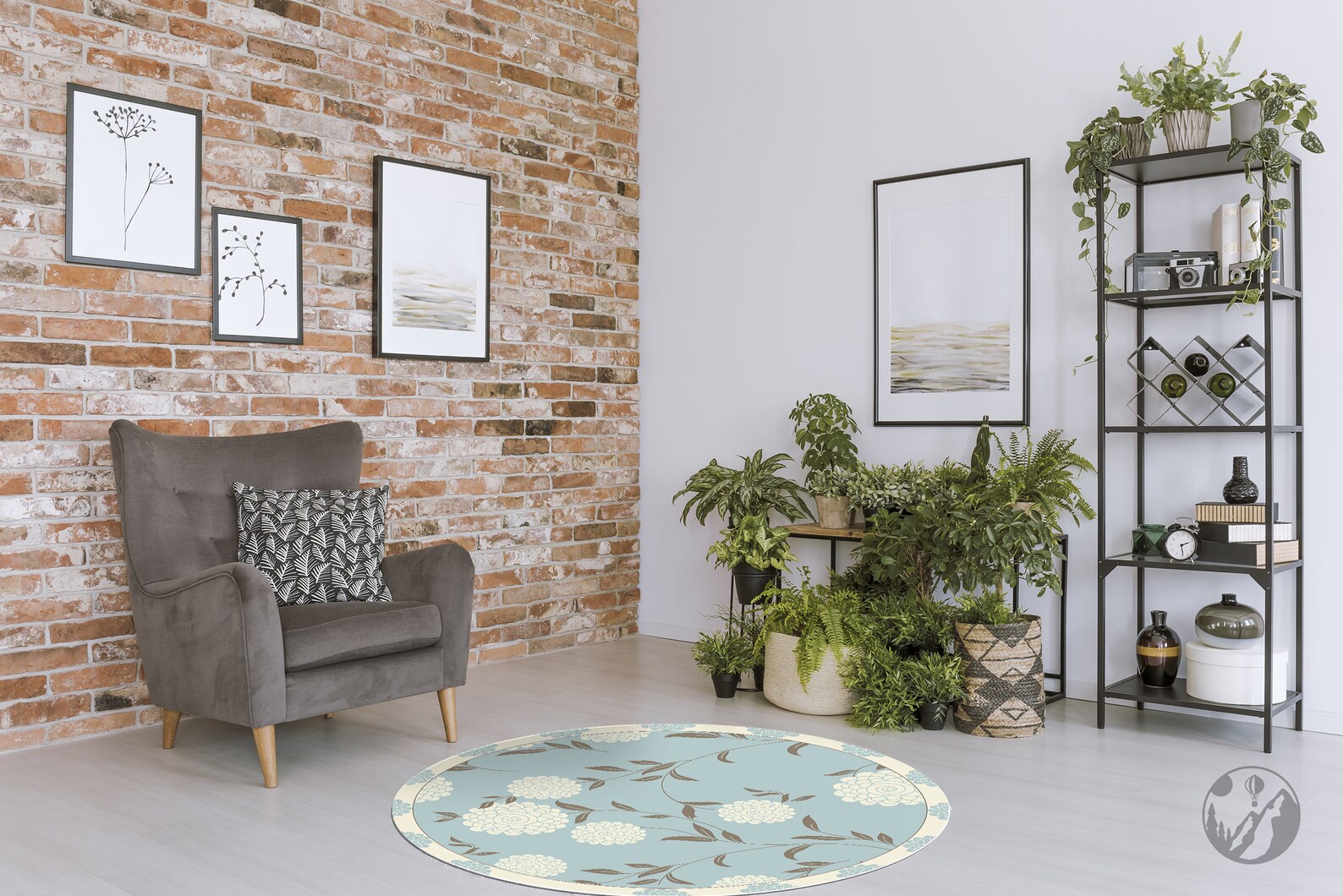 Heirloom Vinyl Floor Mat Round Vinyl Mat Flowery Vinyl Mat | Etsy