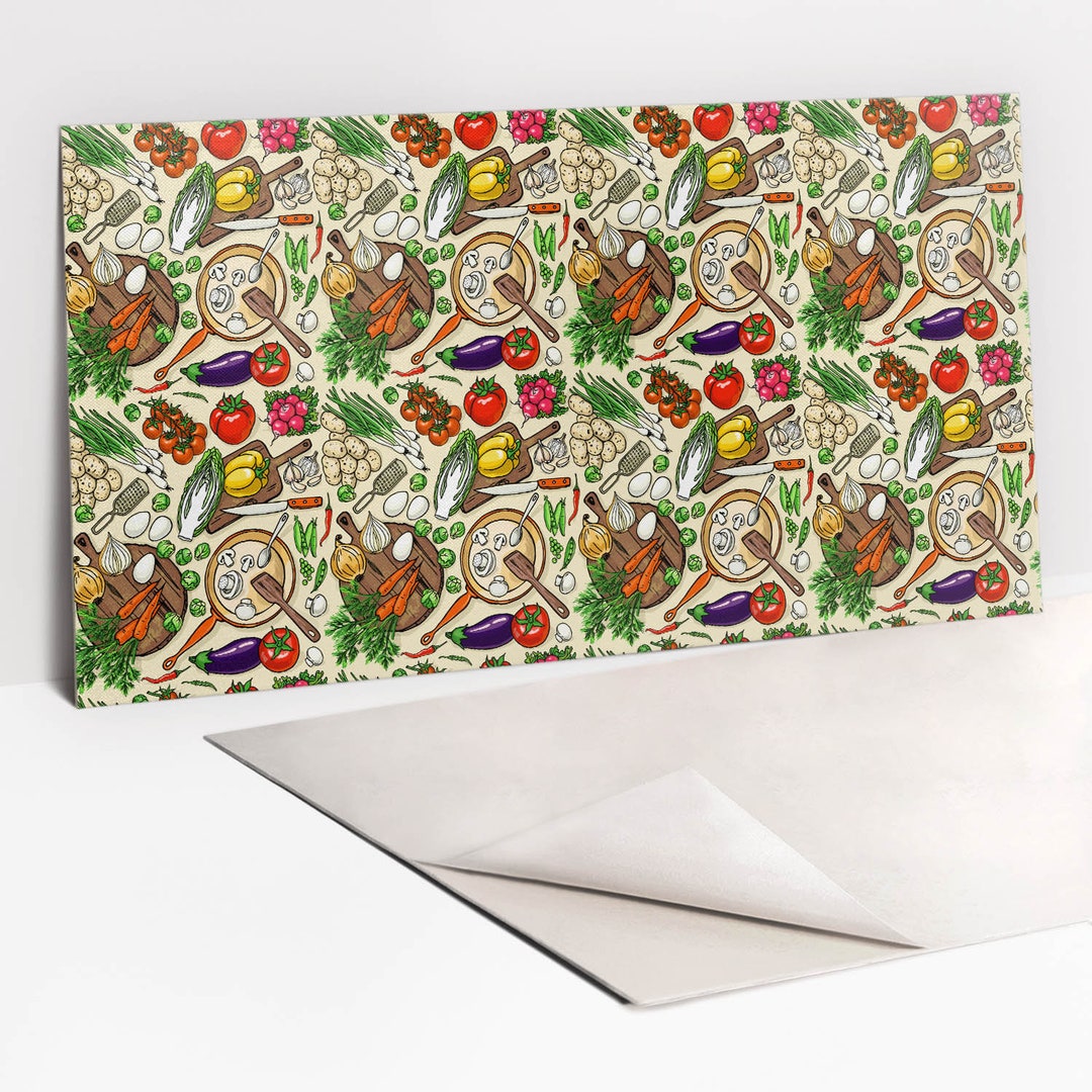 Drawing Vegetables Panel Stickers, Peel and Stick Panels, Food Panel ...