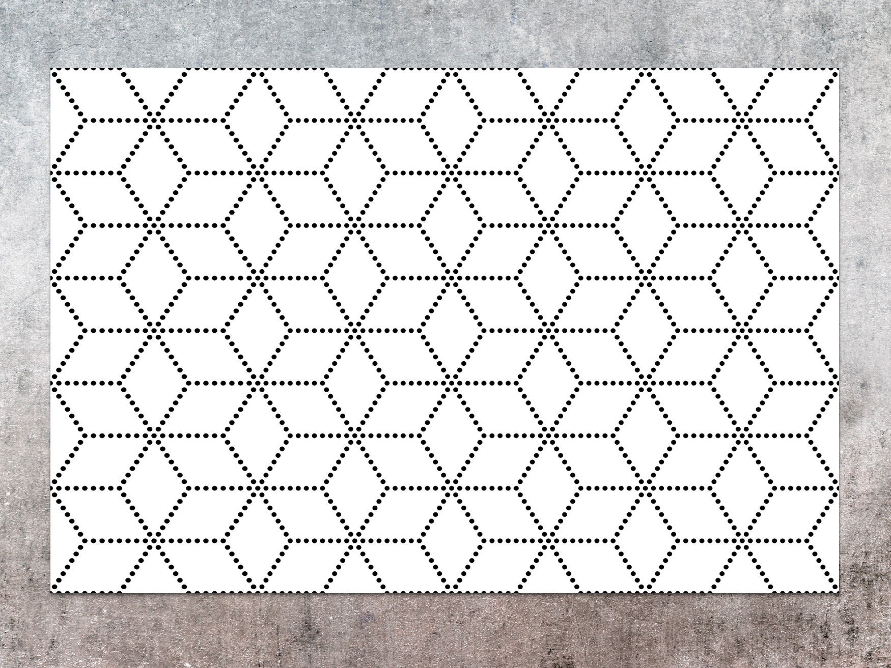 Cube Made of Dots Vinyl Mat, Black Vinyl Rug, White Linoleum Rug ...
