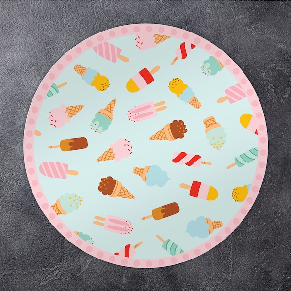 Round Blue and Cream Rugs - Etsy