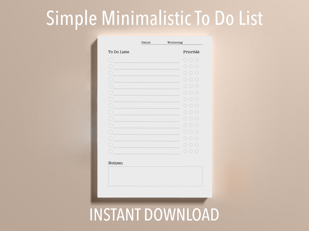 Simple to Do List L to Do L Minimalist List L Digital Planner Digital ...