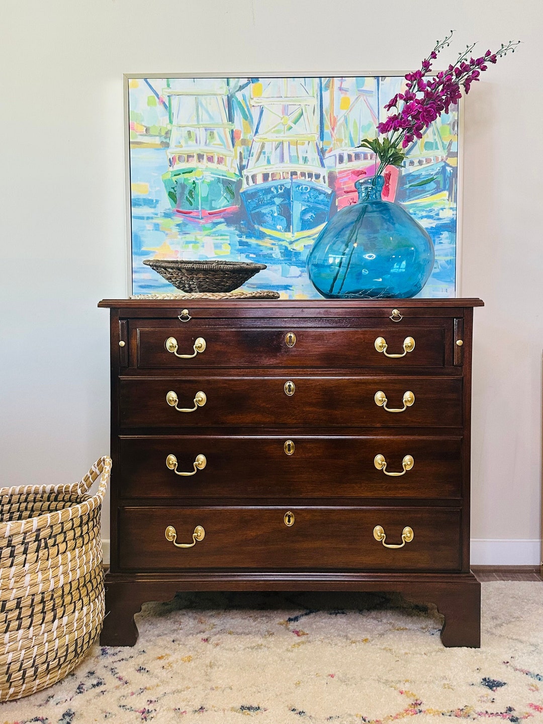 Vintage 1970s Henkel Harris Chippendale Bachelors Serving Chest - Etsy