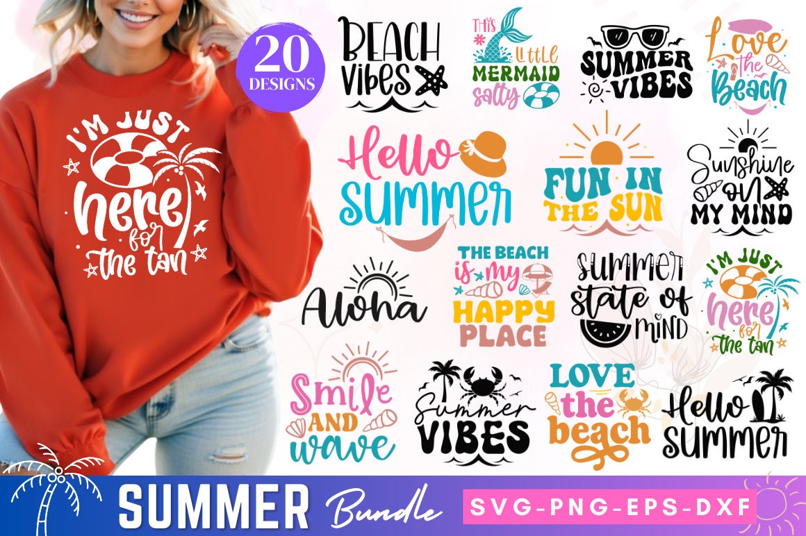 Summer SVG Bundle, Summer Svg, Beach Svg, Summertime Svg, Vacation Svg ...